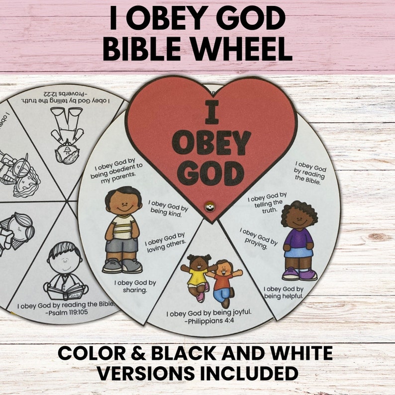 I Obey God Bible Wheel Craft Lesson, Obey God Bible Lesson Craft for ...