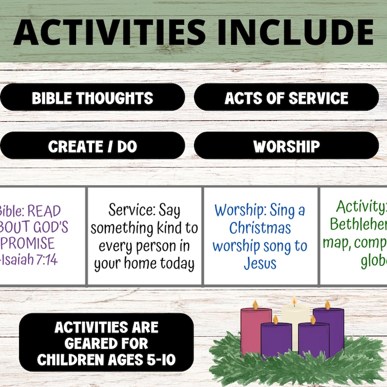 Kids Christian Advent Calendar 2025, Bible Advent Activities for Kids ...