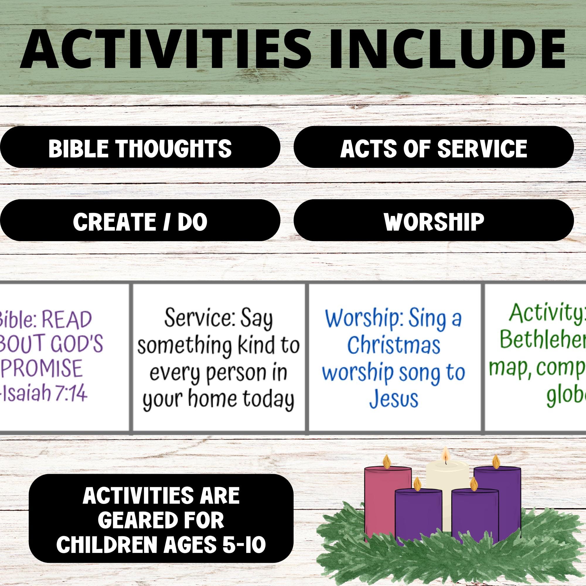 Kids Christian Advent Calendar 2025, Bible Advent Activities for Kids ...