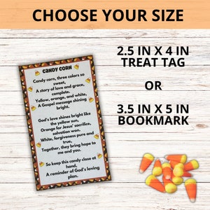 Christian Halloween Candy Corn Gospel Treat Tag Printable Poem, Candy ...