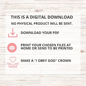 I Obey God Bible Crown Craft Activity Printable, Sunday School Bible ...
