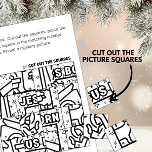 Birth of Jesus Bible Coloring Craft Secret Picture Activity, Christmas ...