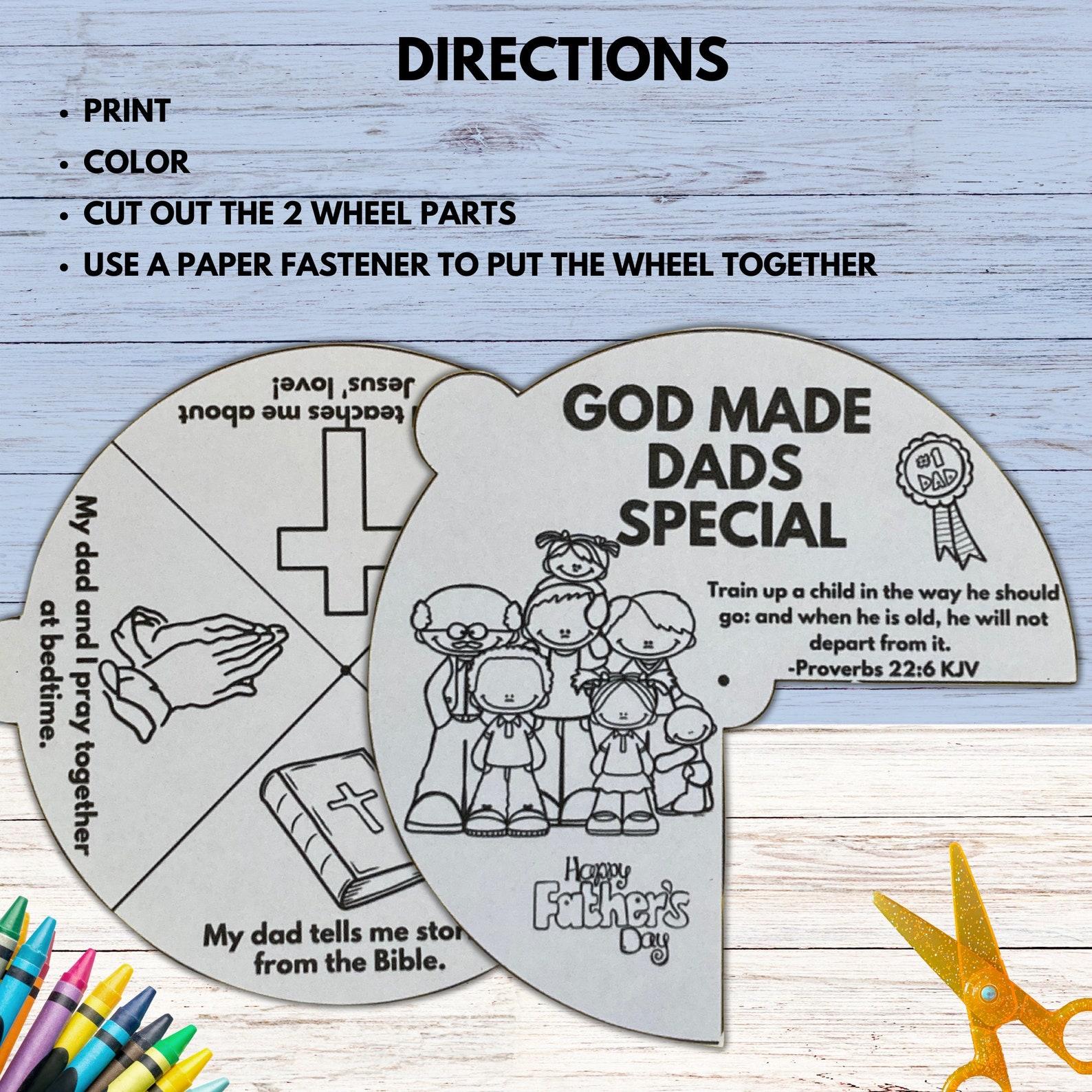 Fathers Day Preschool Church Craft for Dad: God Made Dads Special Bible ...