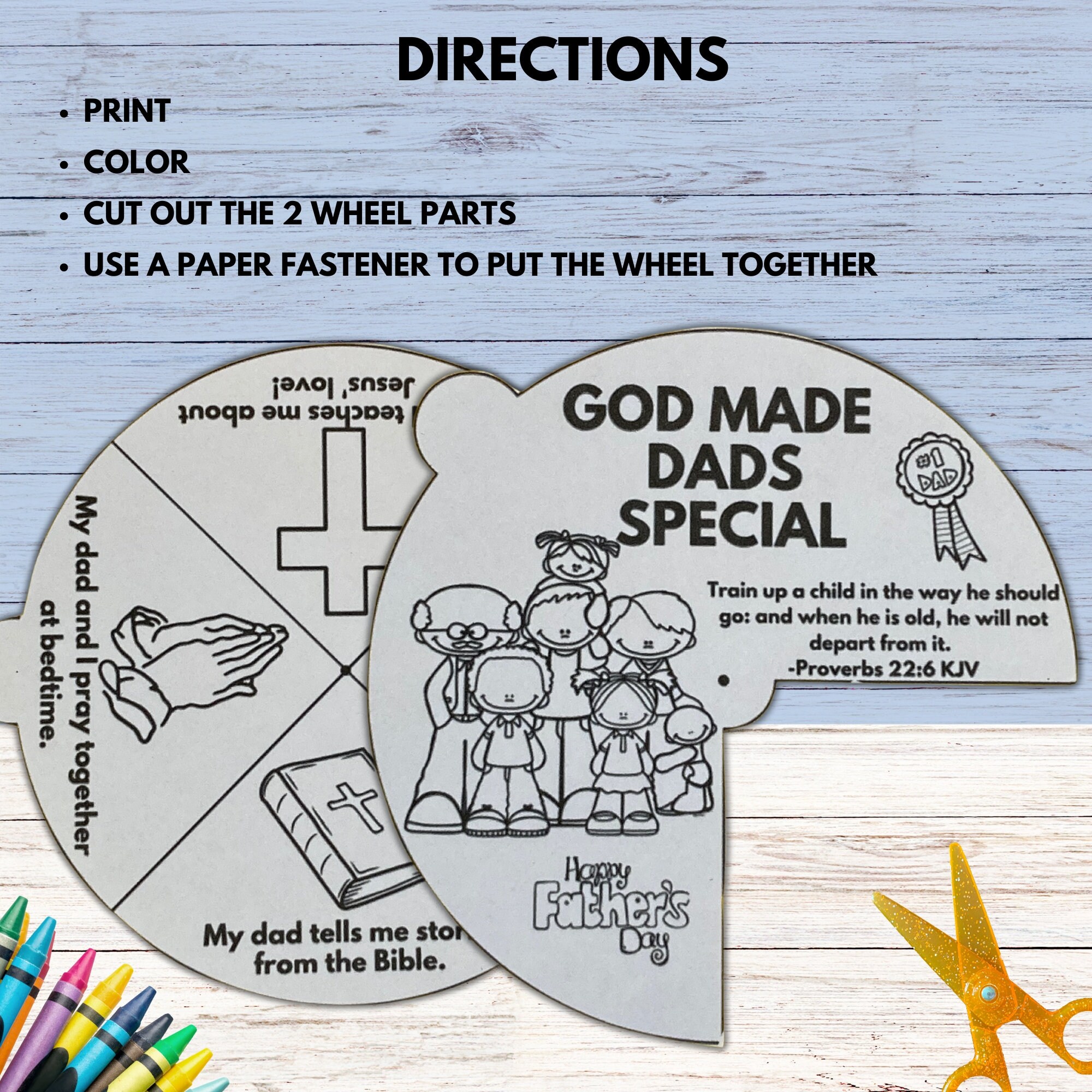 Fathers Day Preschool Church Craft for Dad: God Made Dads Special Bible ...