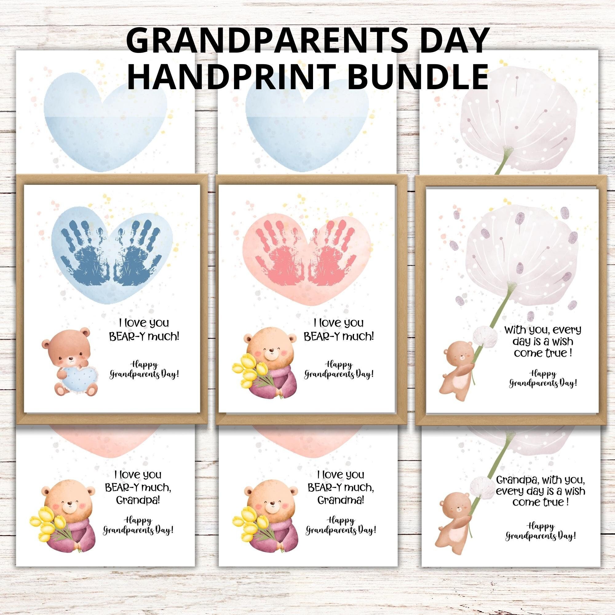 Grandparents Day Handprint Craft Bundle Printable Gift DIY - Etsy