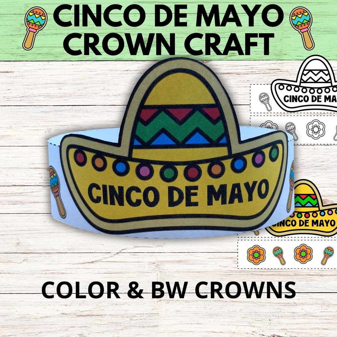 Cinco De Mayo Crown Craft Activity Printable, Celebrate Cinco De Mayo ...