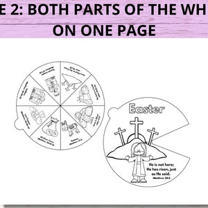 Easter Sunday School Craft, Easter Bible Story Coloring Wheel, Holy ...
