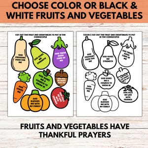 Give Thanks Cornucopia Thanksgiving Prayer Bible Craft Activity, Sunday ...