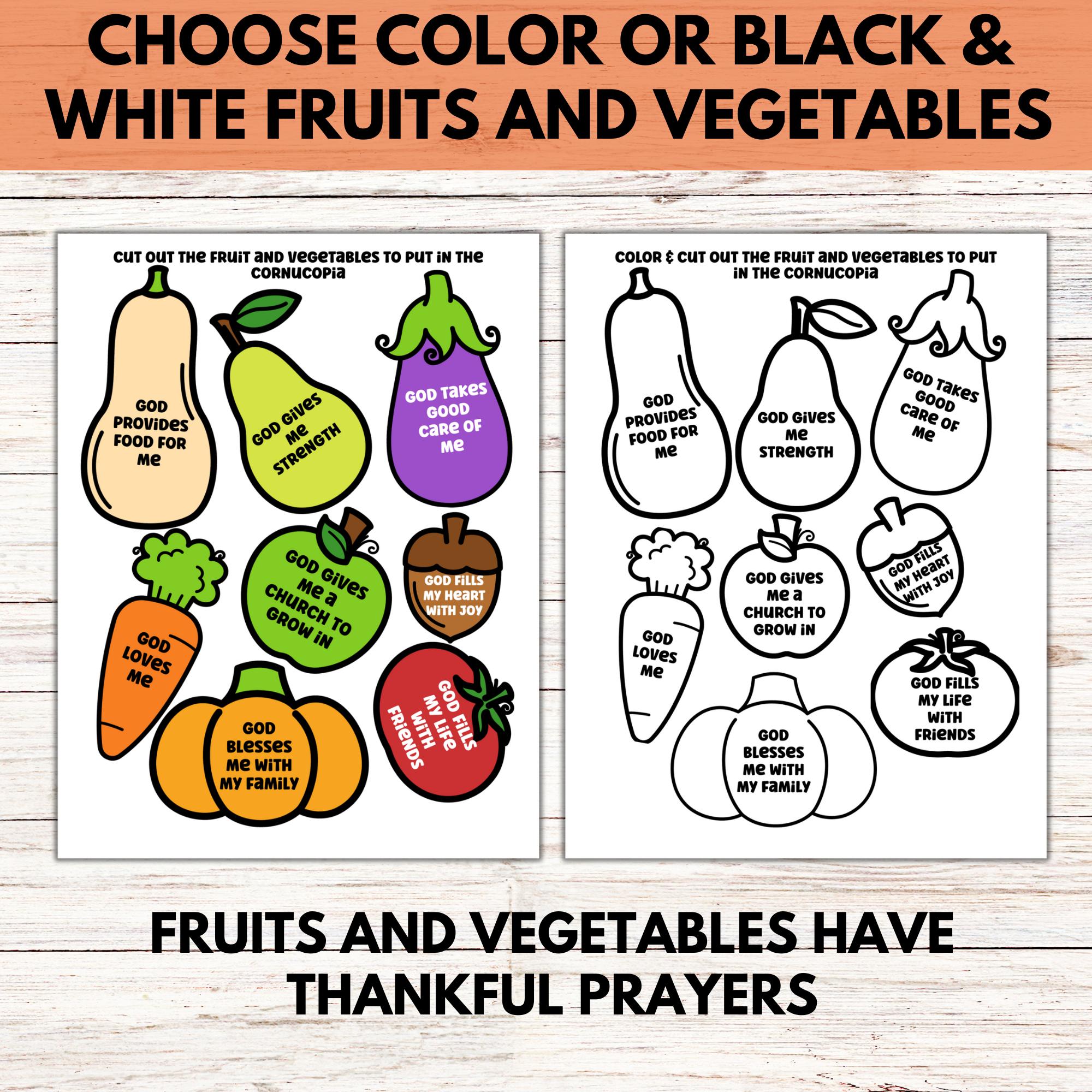 Give Thanks Cornucopia Thanksgiving Prayer Bible Craft Activity, Sunday ...