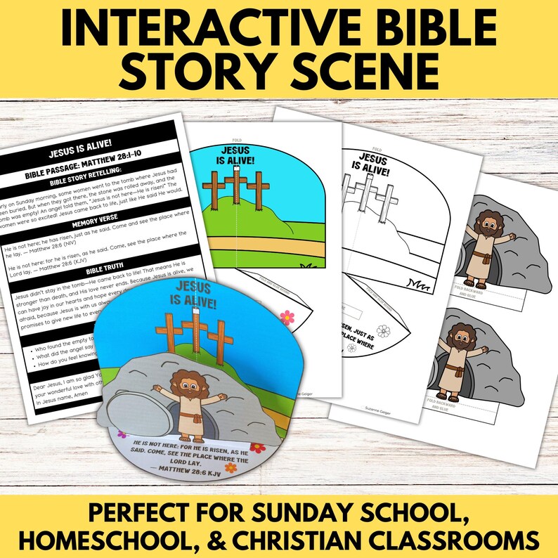 Jesus is Alive Easter Sunday Bible Craft Activity for Kids, Easter ...