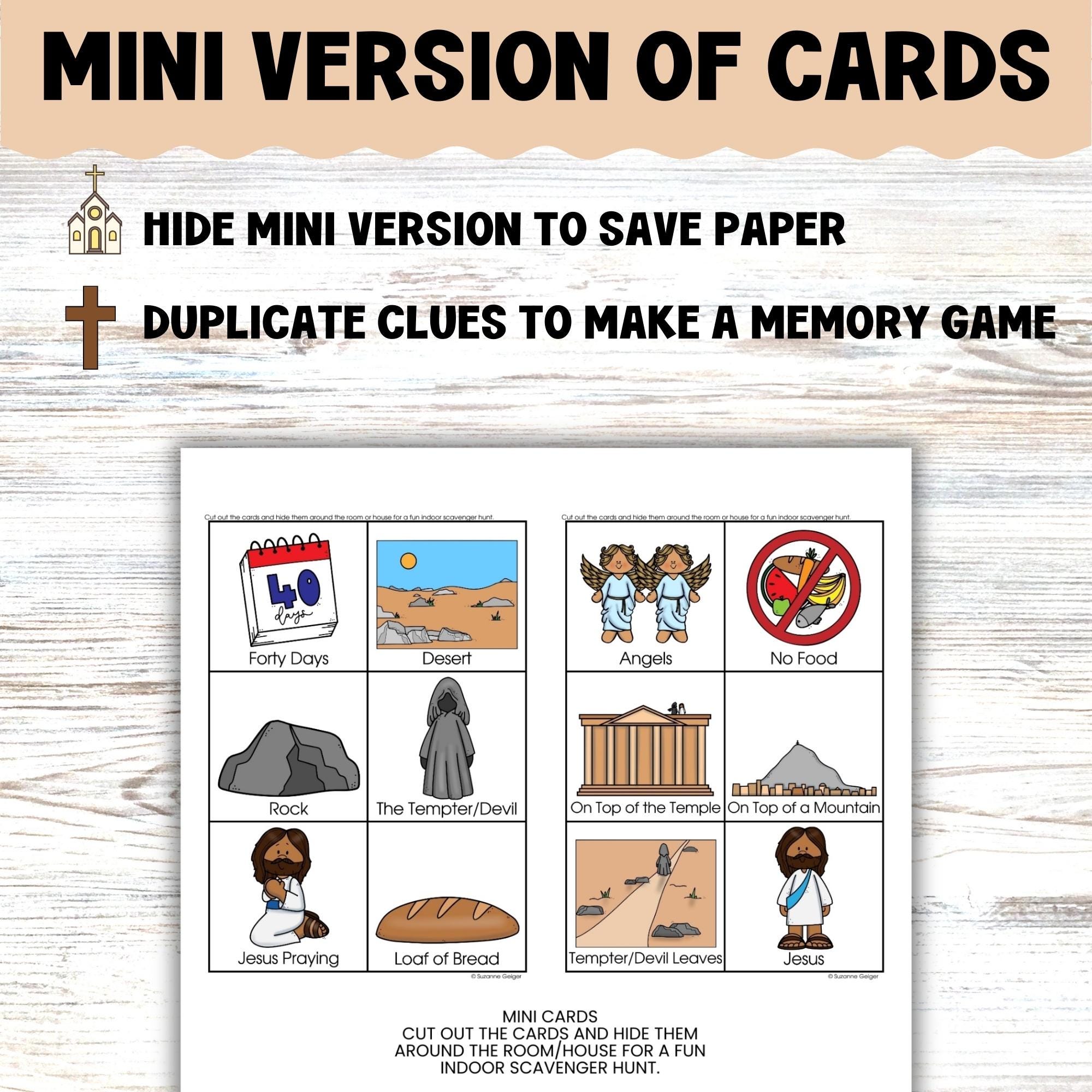 Jesus Tempted in the Desert Bible Lesson Scavenger Hunt Activity Prek ...