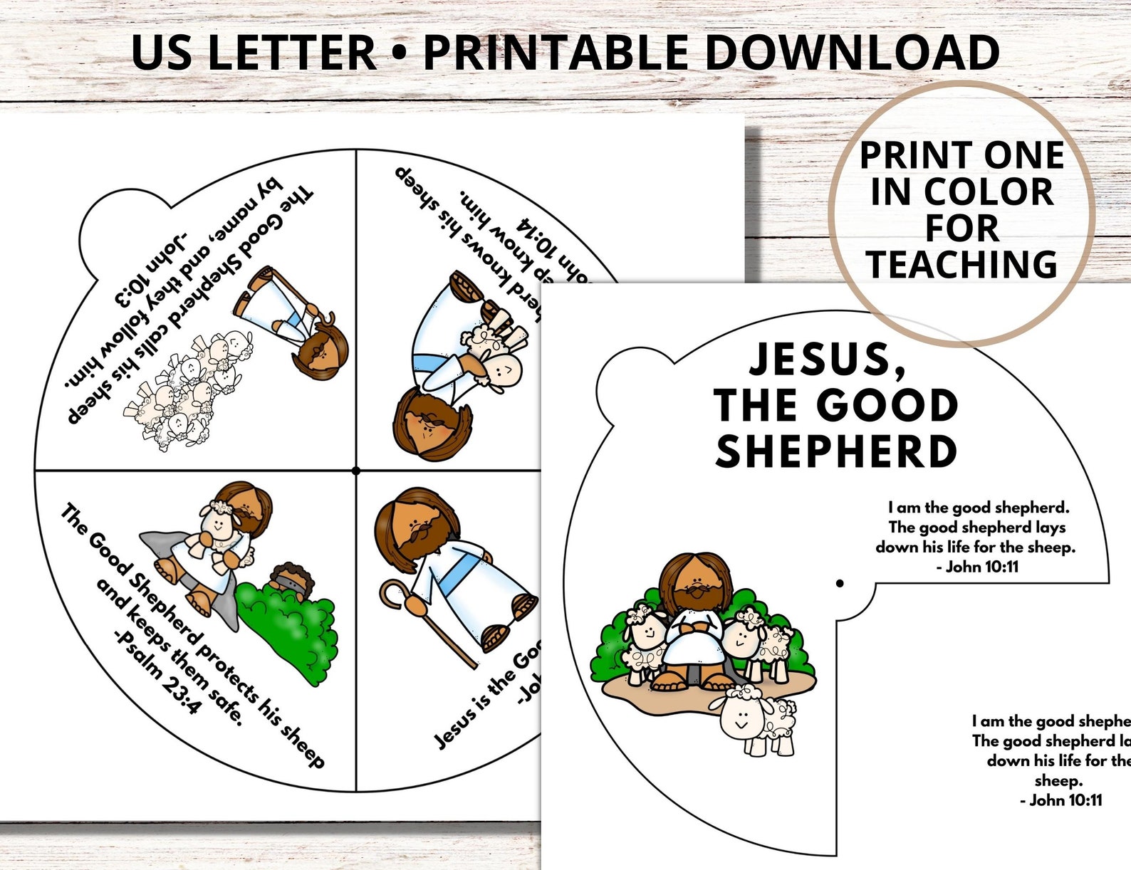 The Good Shepherd Bible Teaching Posters, John 10 Bible Wheel Craft ...