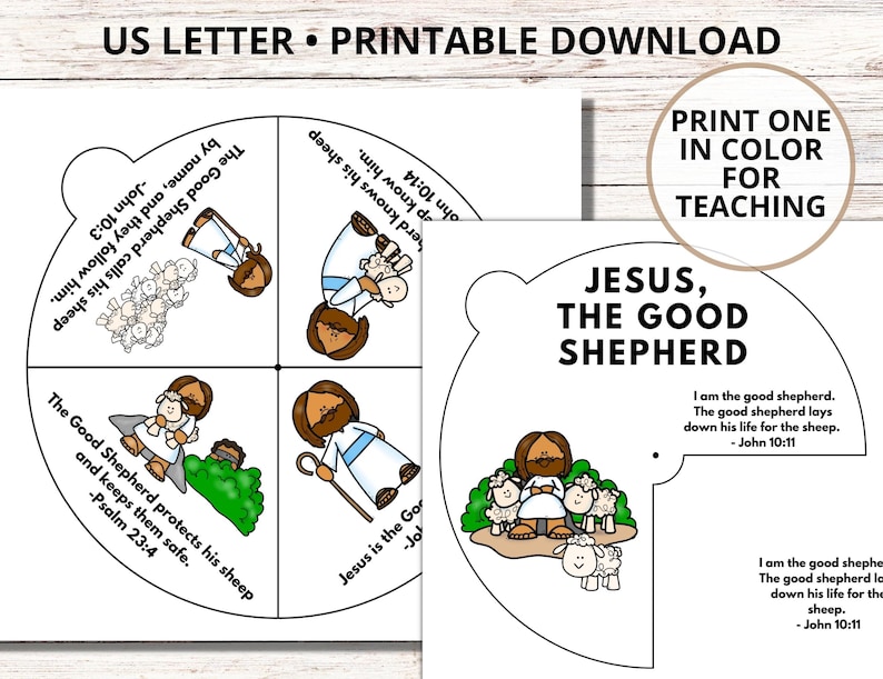 The Good Shepherd Bible Teaching Posters, John 10 Bible Wheel Craft ...