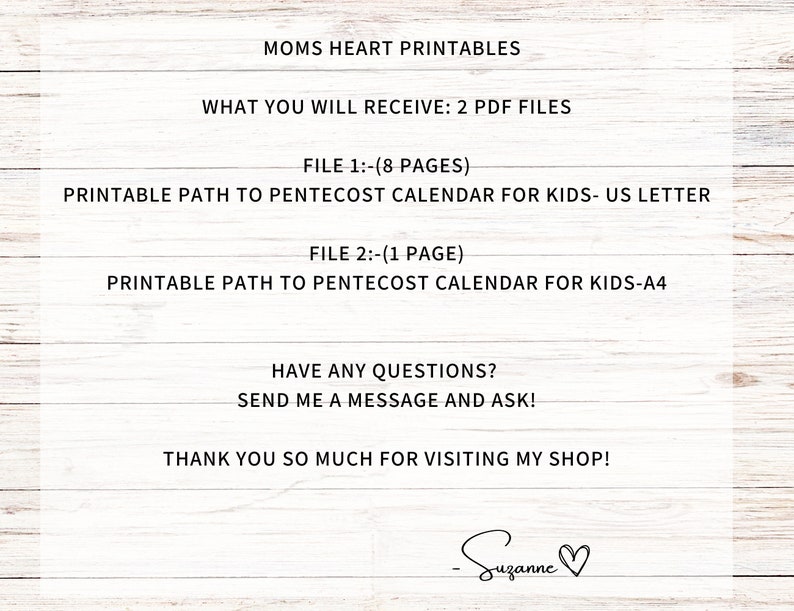 Pentecost Countdown Printable Calendar, 50 Days of Easter Calendar ...