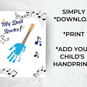 Fathers Day My Dad Rocks Handprint Art Printable, DIY Keepsake Toddler ...