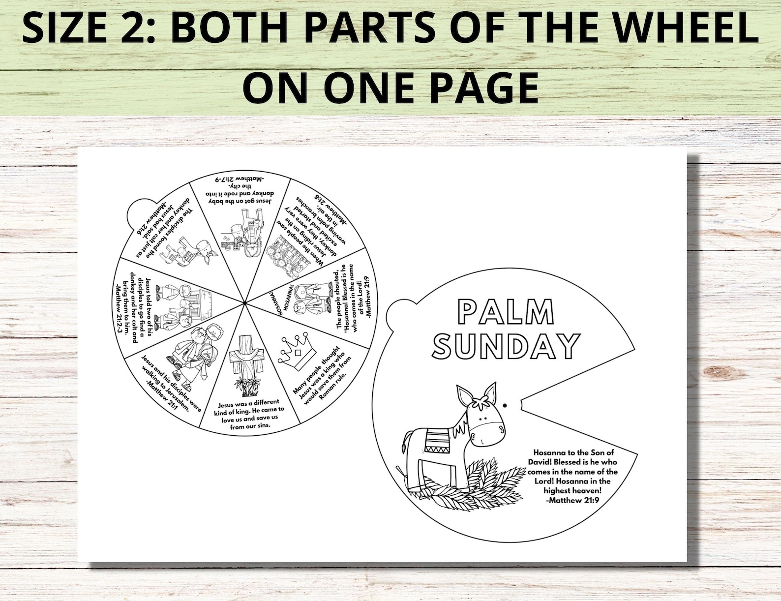 Palm Sunday Bible Craft Easter Bible Story Lesson Wheel Holy - Etsy