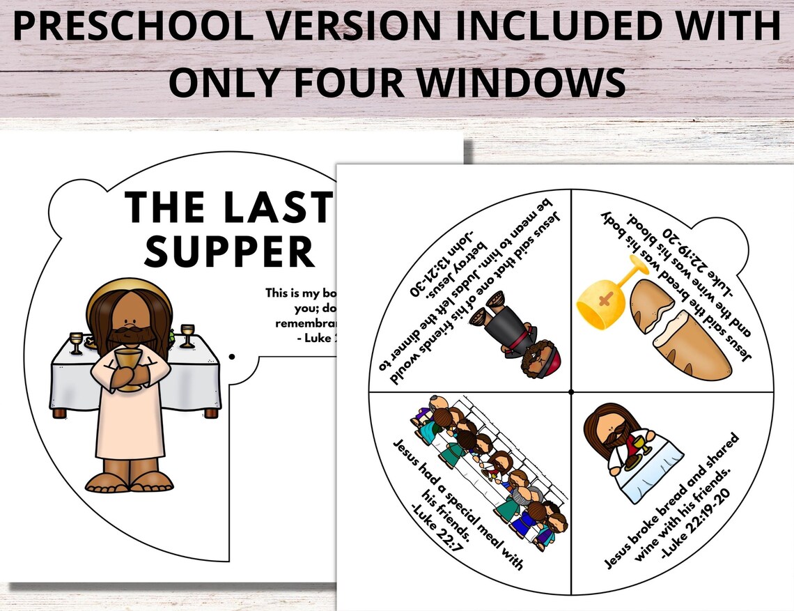 The Last Supper Bible Craft, Easter Bible Story Lesson Wheel, Holy Week ...
