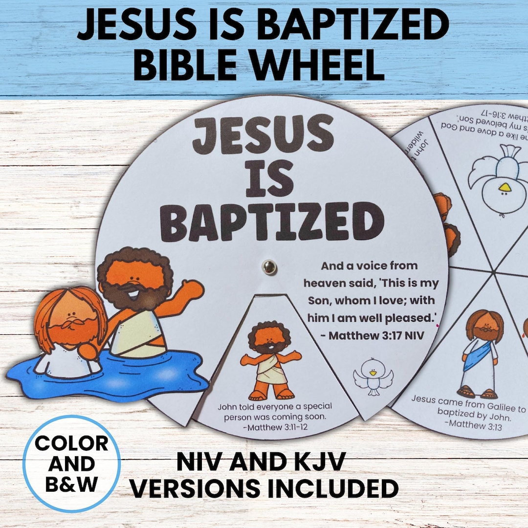 Jesus is Baptized Bible Wheel Craft, Matthew 3:1-17 Bible Coloring ...