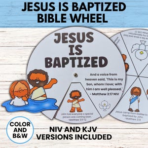 Jesus is Baptized Bible Wheel Craft, Matthew 3:1-17 Bible Coloring ...