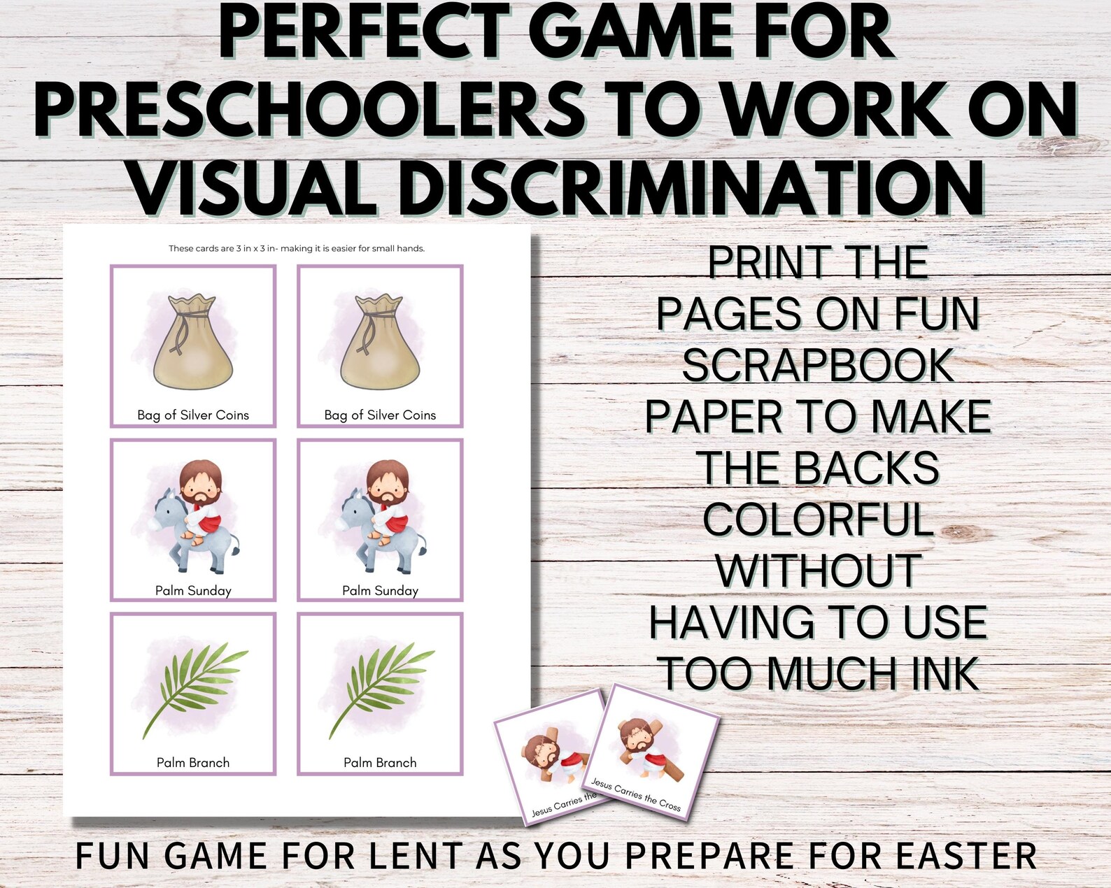 Easter Story Memory Game for Toddlers & Preschoolers, Printable Bible ...
