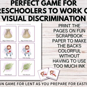 Easter Story Memory Game for Toddlers & Preschoolers, Printable Bible ...