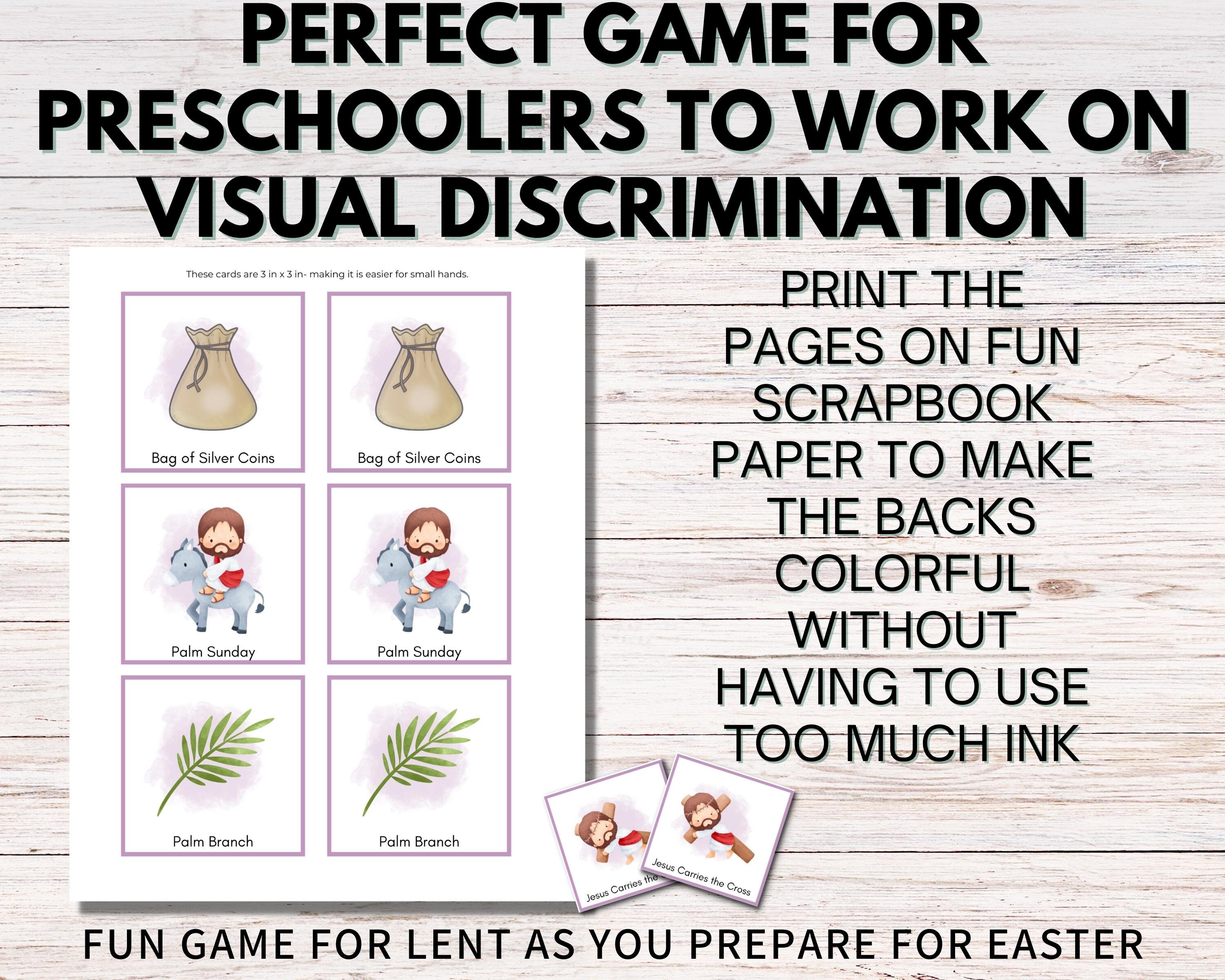 Easter Story Memory Game for Toddlers & Preschoolers, Printable Bible ...