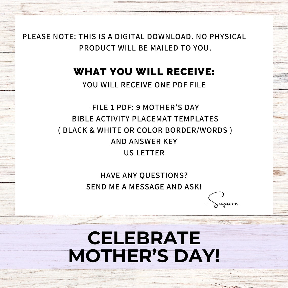 Mothers Day Bible Activity Coloring Placemat, Mothers Day Church Games ...