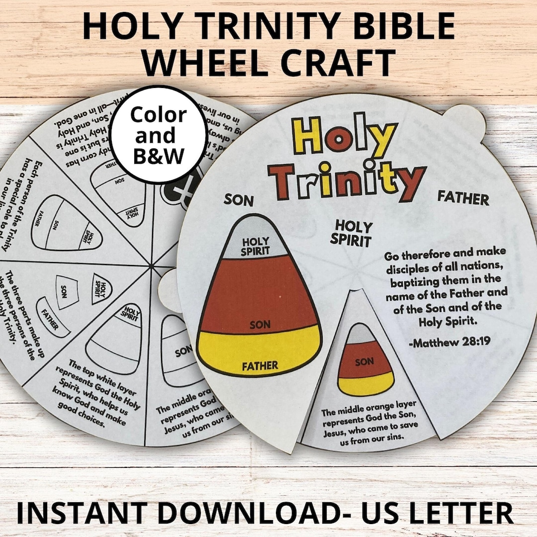 Holy Trinity Coloring Bible Wheel for Kids, Fall Children's Church ...