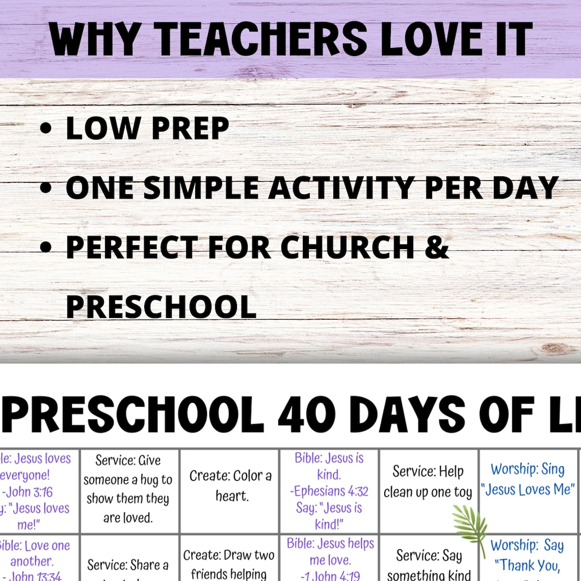 Preschool 40 Days Lenten Calendar 2026, Christian Lent Activities for ...