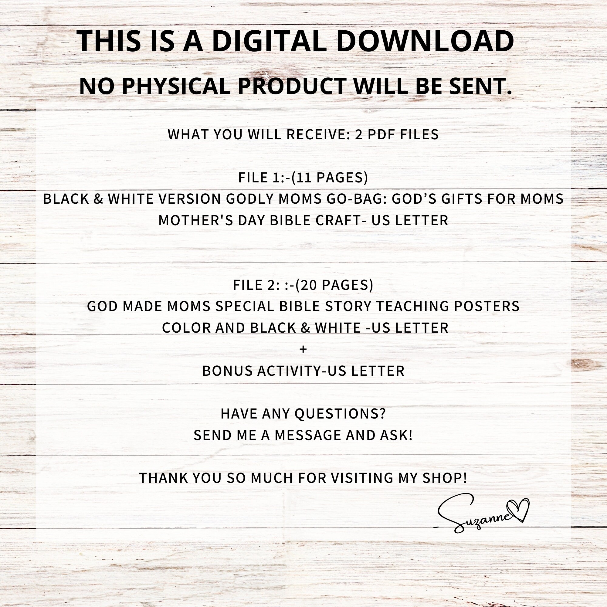 Mothers Day Bible Teaching Posters and Craft Bundle, Sunday School Moms ...