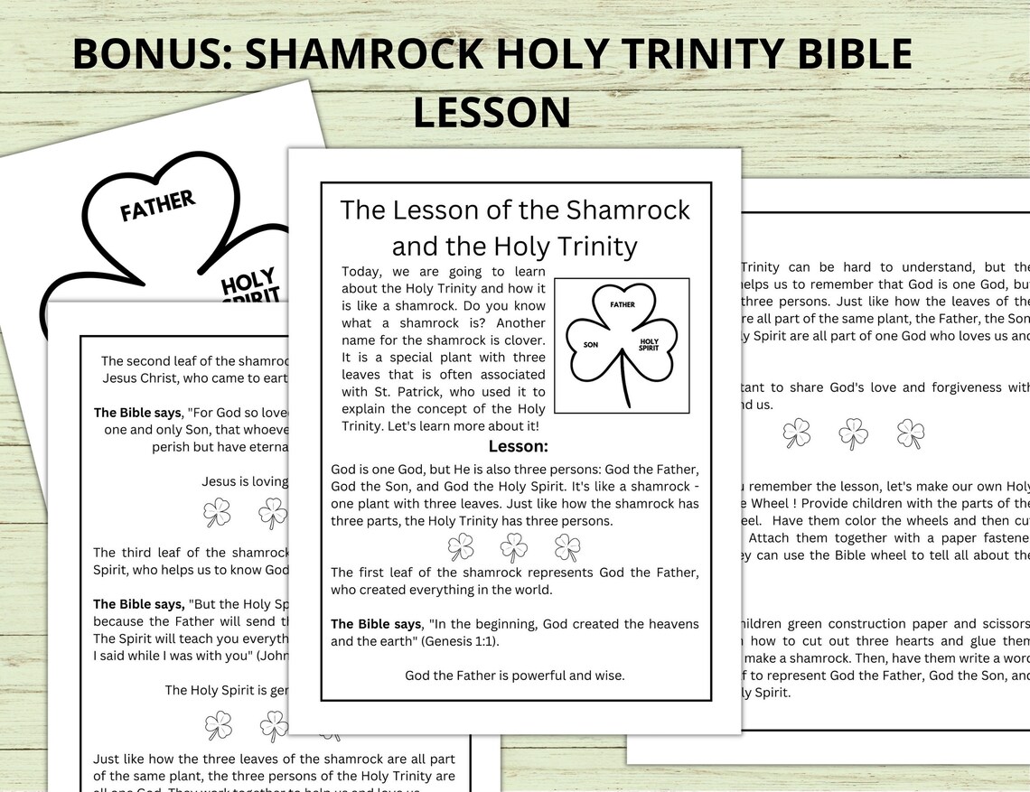 St. Patricks Day Sunday School Craft, Holy Trinity Bible Coloring Wheel ...