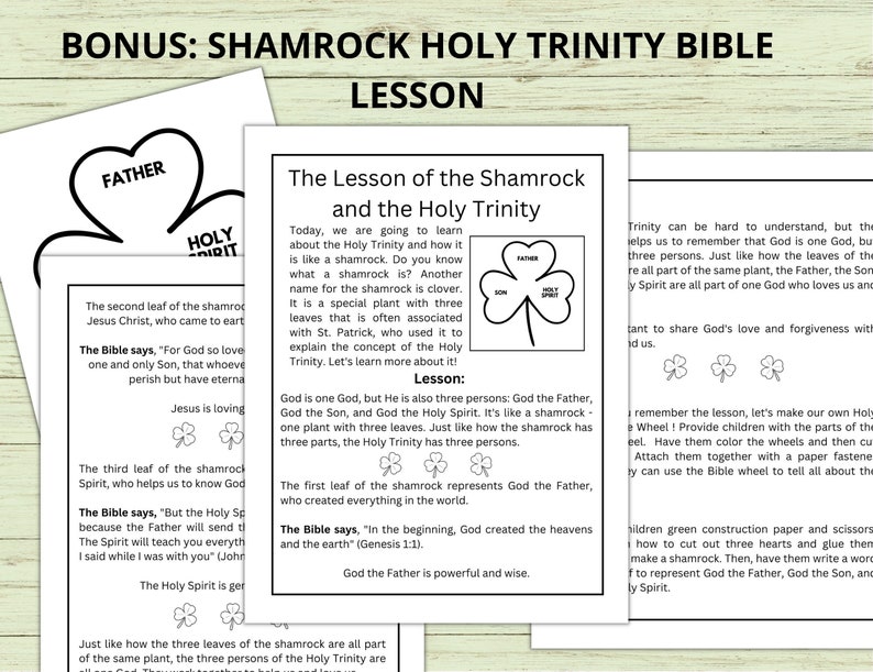 St. Patricks Day Sunday School Craft, Holy Trinity Bible Coloring Wheel ...