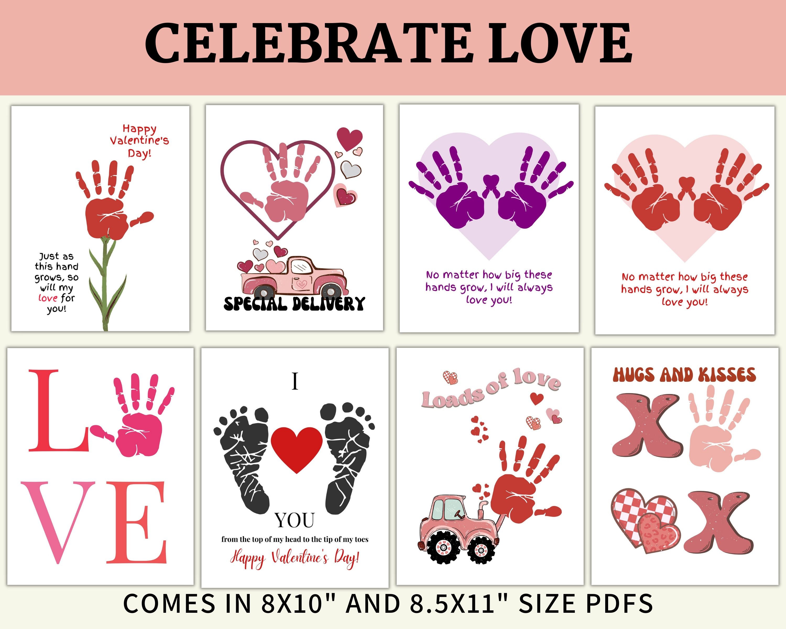 Valentine's Day Handprint Craft Bundle, Handprint Art Toddler and ...
