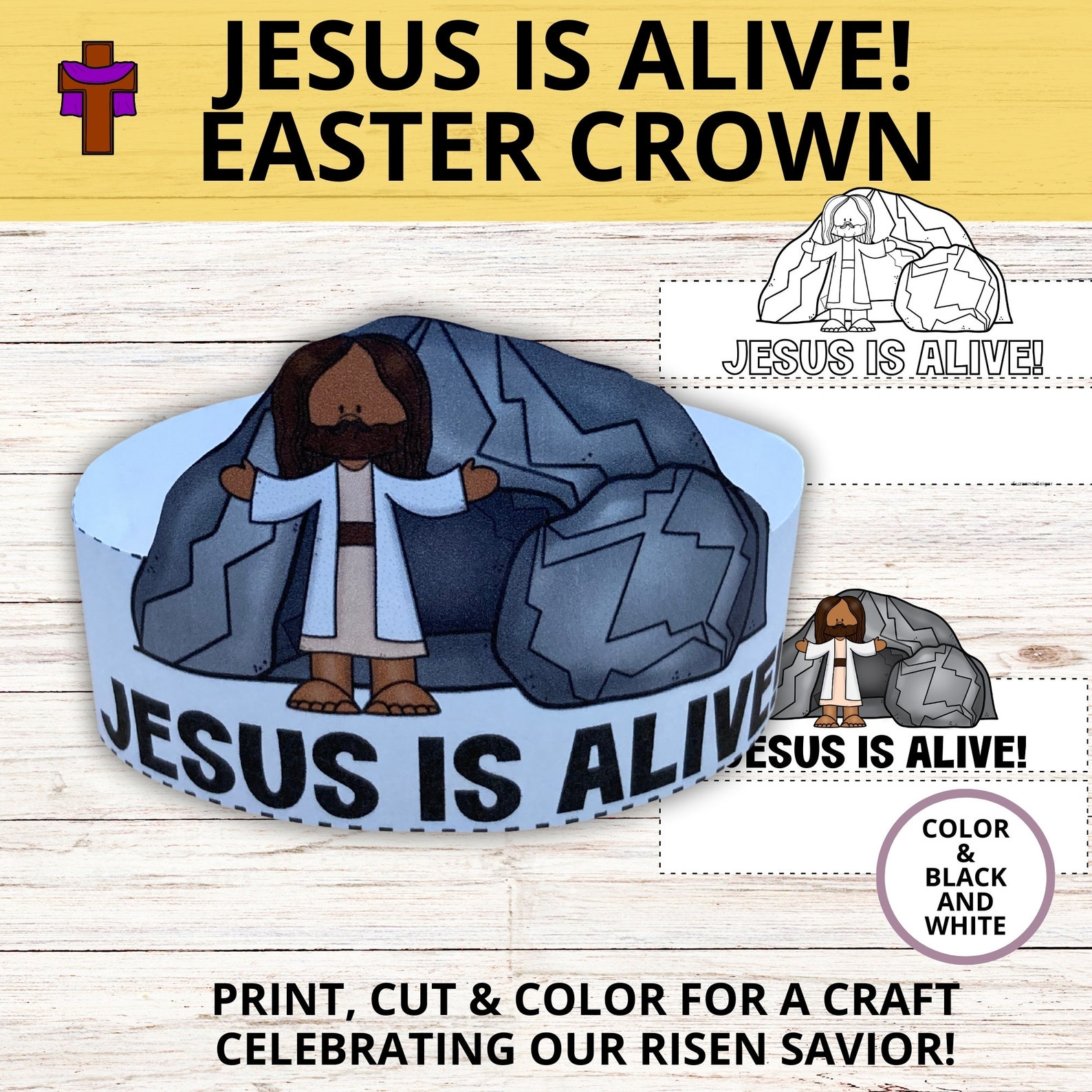 Jesus is Alive Easter Sunday Bible Story Craft Bundle, Easter Sunday ...