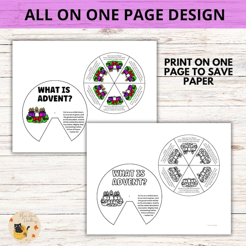 Advent Coloring Craft Wheel Printable for Kids, Sunday School Craft ...