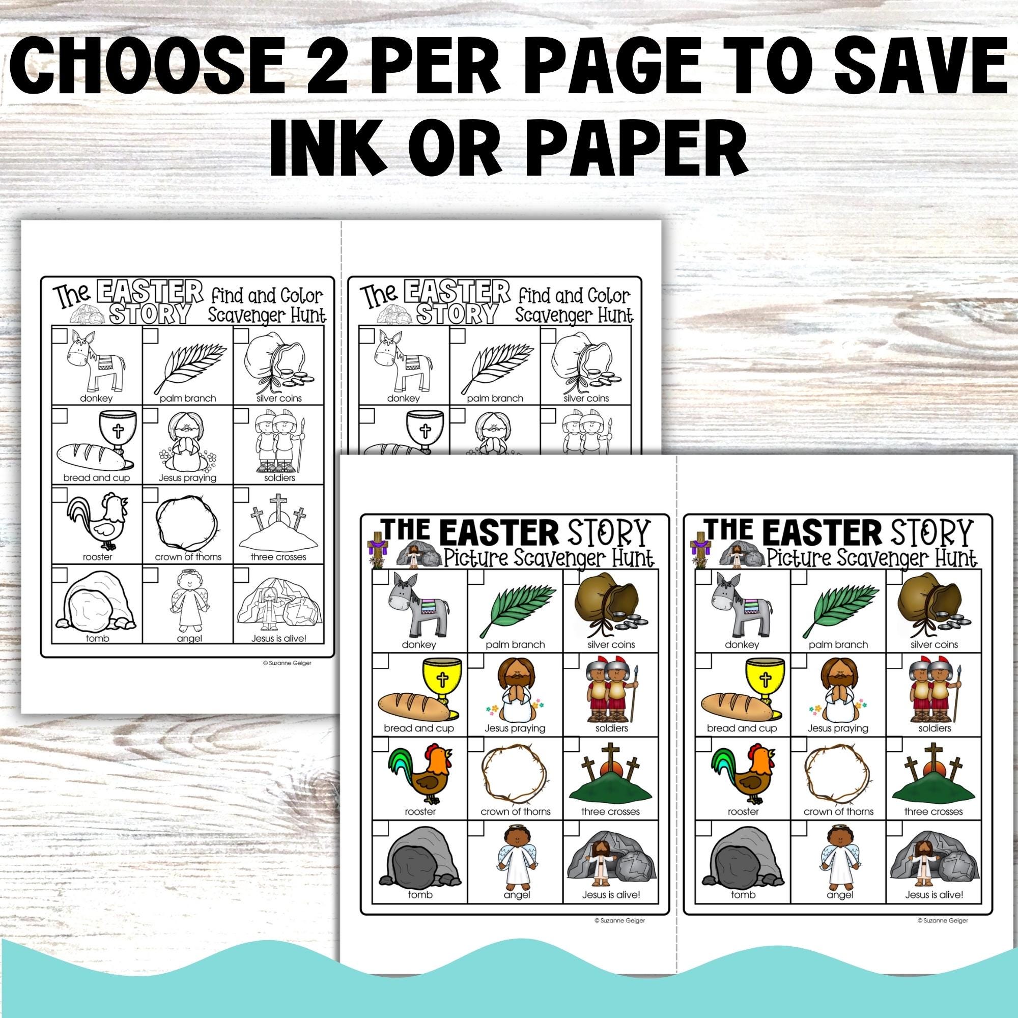 Easter Story Bible Lesson Scavenger Hunt Activity Prek, Sunday School ...