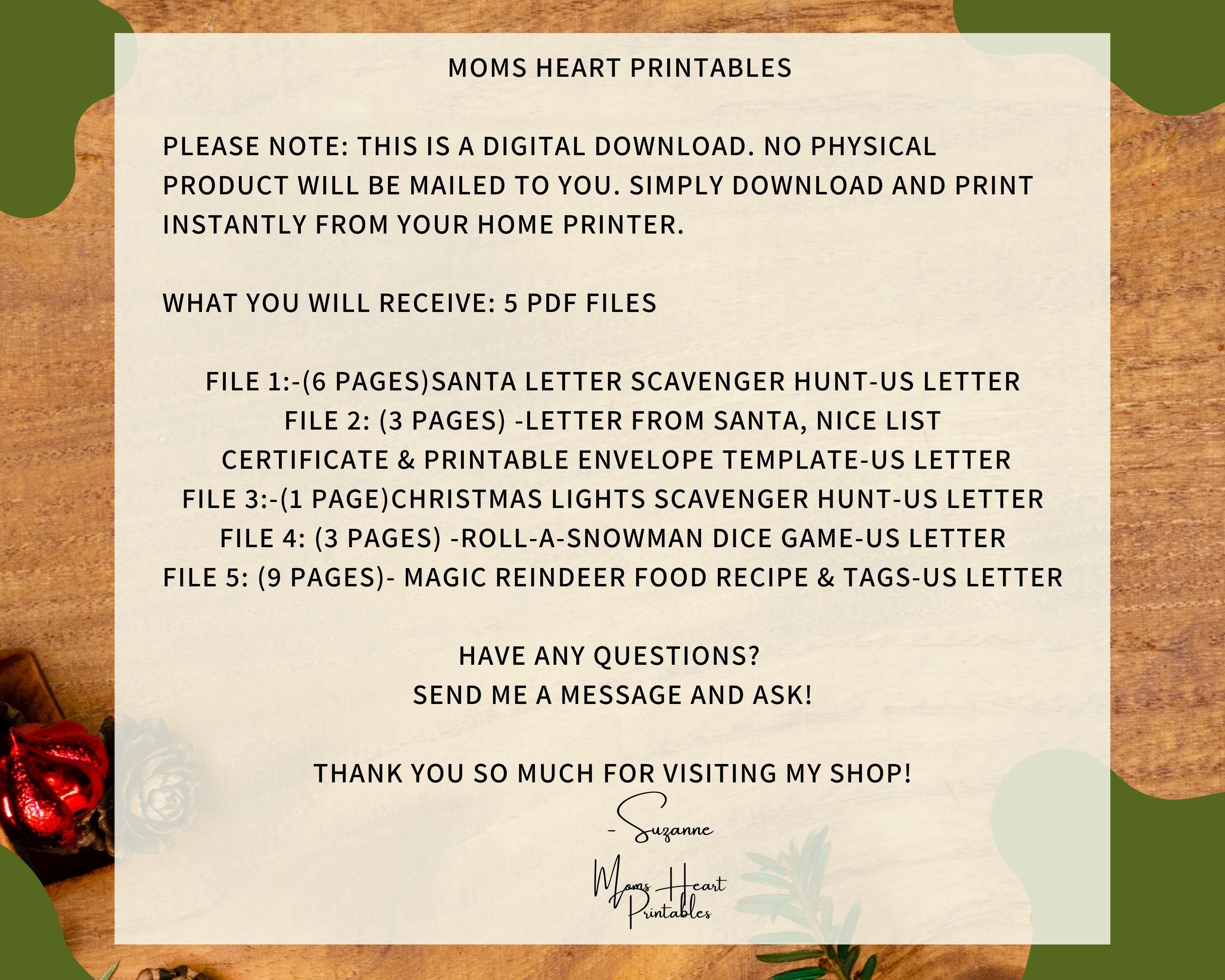 Printable Christmas Activities for Kids Bundle, Letter From Santa ...