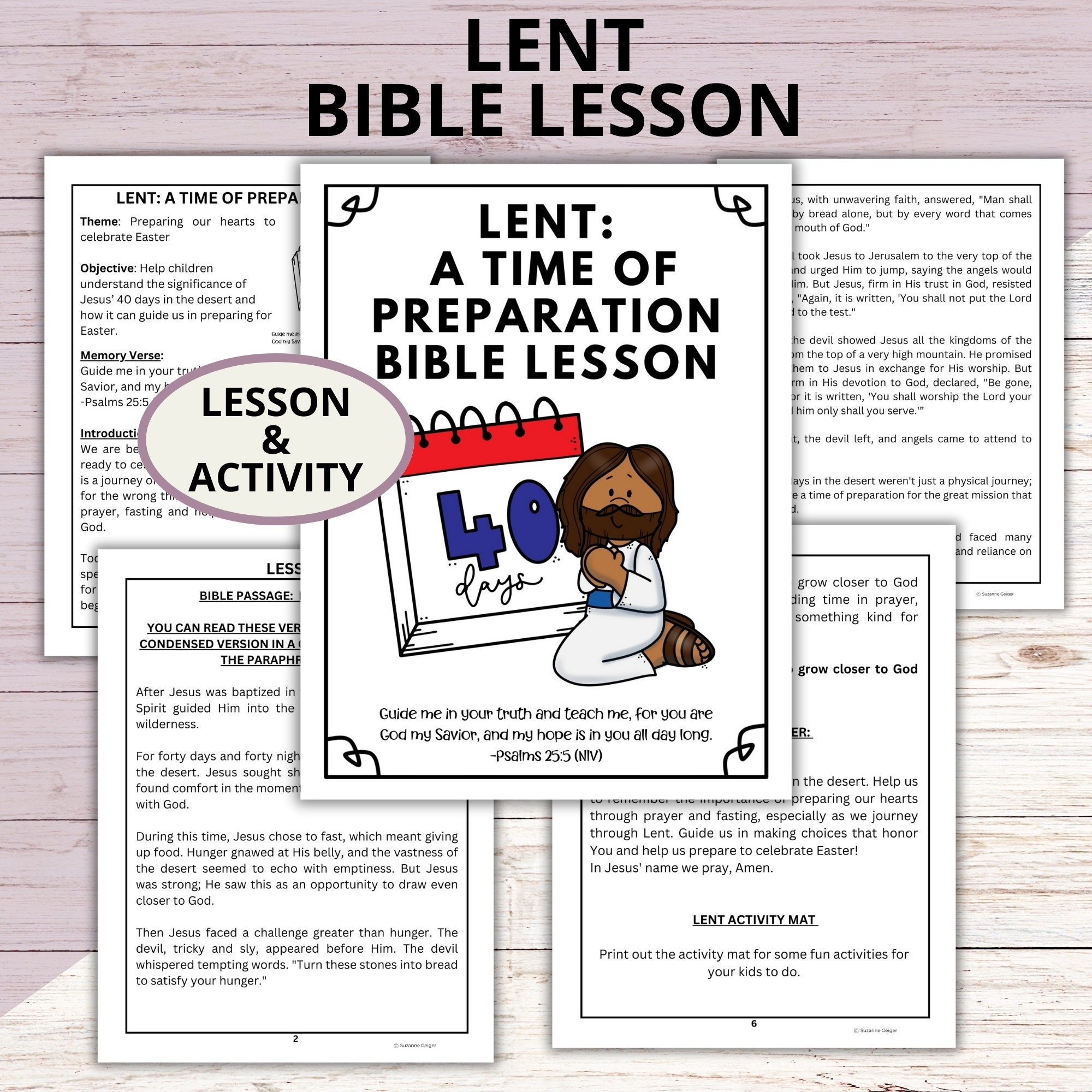 40 Days of Lent Calendar Activities Bundle for Kids, Lent Lesson for ...