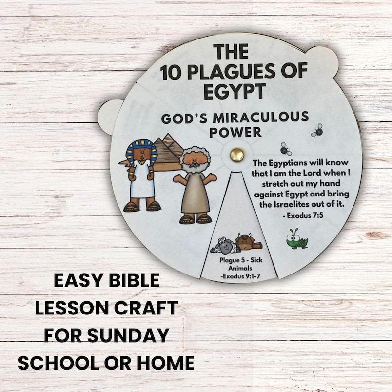 Ten Plagues of Egypt Bible Wheel Coloring Craft, Sunday School Lesson ...