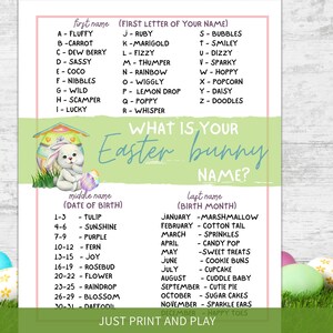 What's Your Bunny Name, Easter Bunny Name Game for Kids and Adults ...