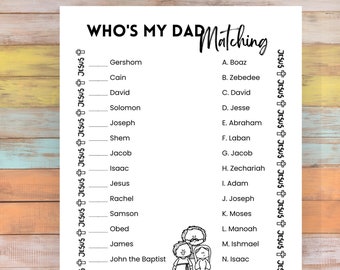 Fathers Day Fathers of the Bible Printable Trivia Game for Church and ...