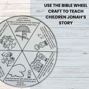 Jonah and the Whale Bible Wheel Craft, Jonah Bible Coloring Craft ...