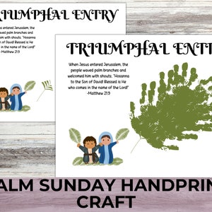 Triumphal Entry Palm Sunday Handprint Craft, Easter Sunday School ...