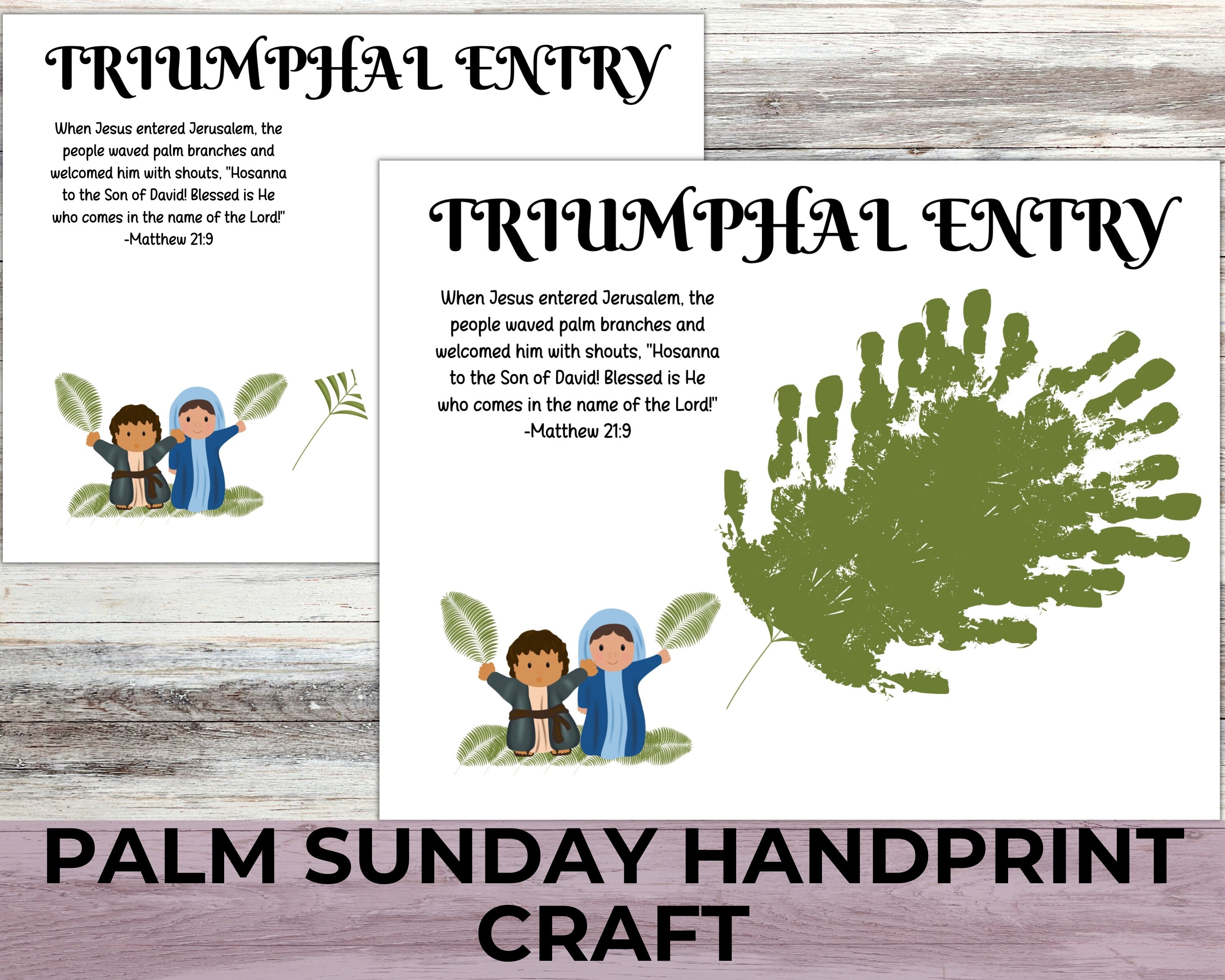 Triumphal Entry Palm Sunday Handprint Craft, Easter Sunday School ...