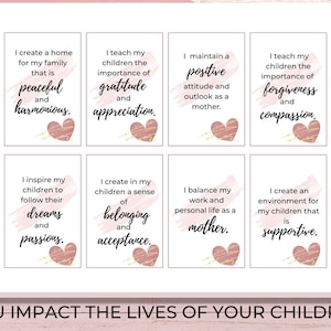 Affirmations for Mothers, Positive Affirmation Cards for Moms ...