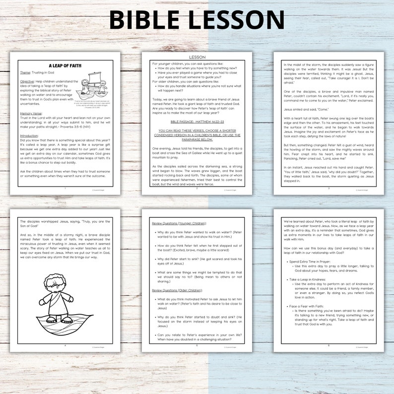 Leap Day Leap of Faith Bible Lesson for Kids, Jesus and Peter Walk on ...