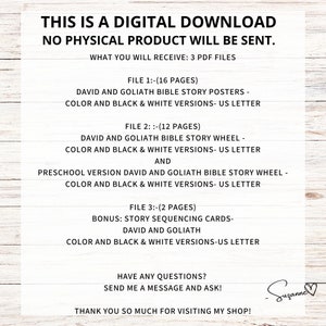 David and Goliath Bible Lesson Teaching Posters and Bible Wheel Craft ...