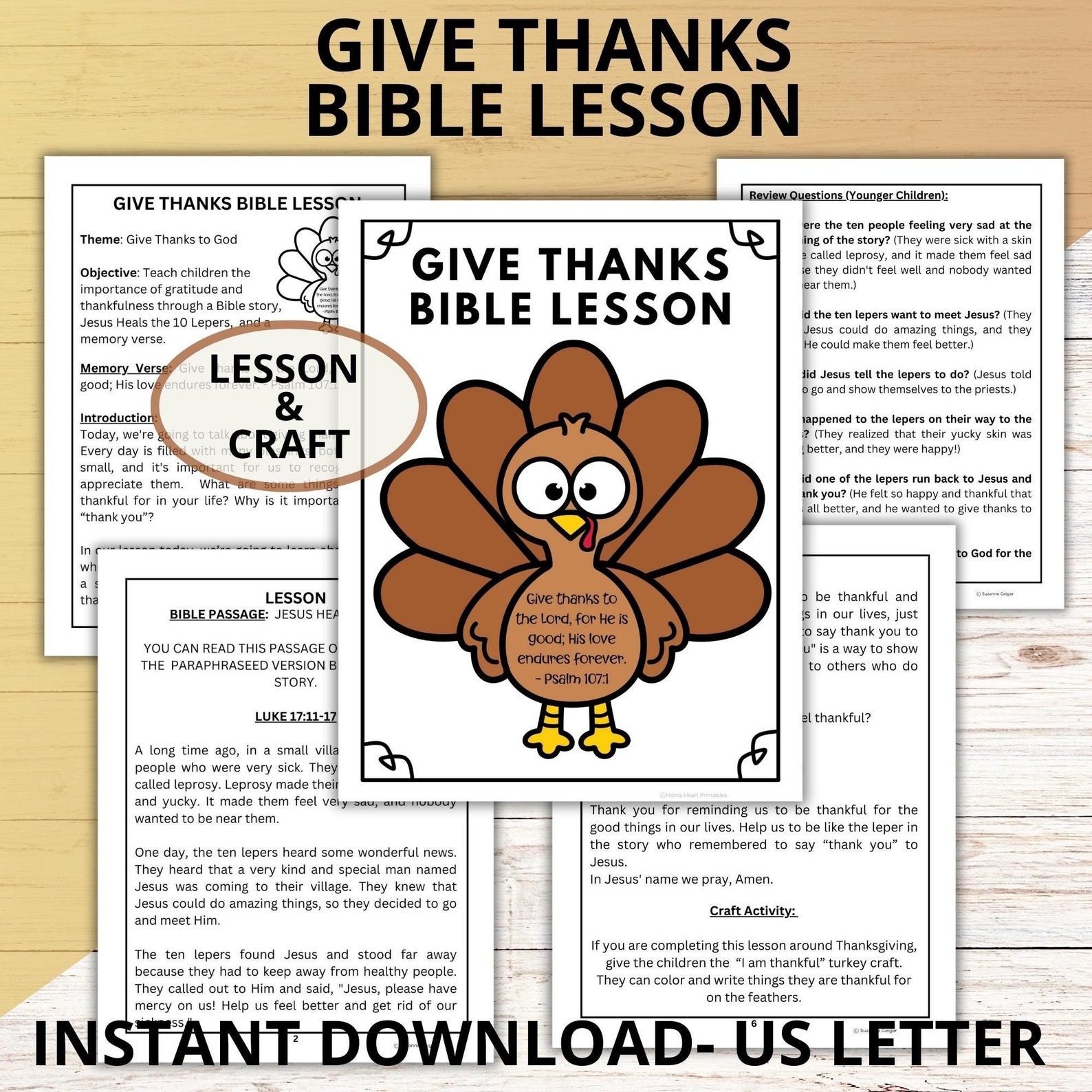 Give Thanks Thanksgiving Bible Lesson and Craft, Sunday School Bible ...