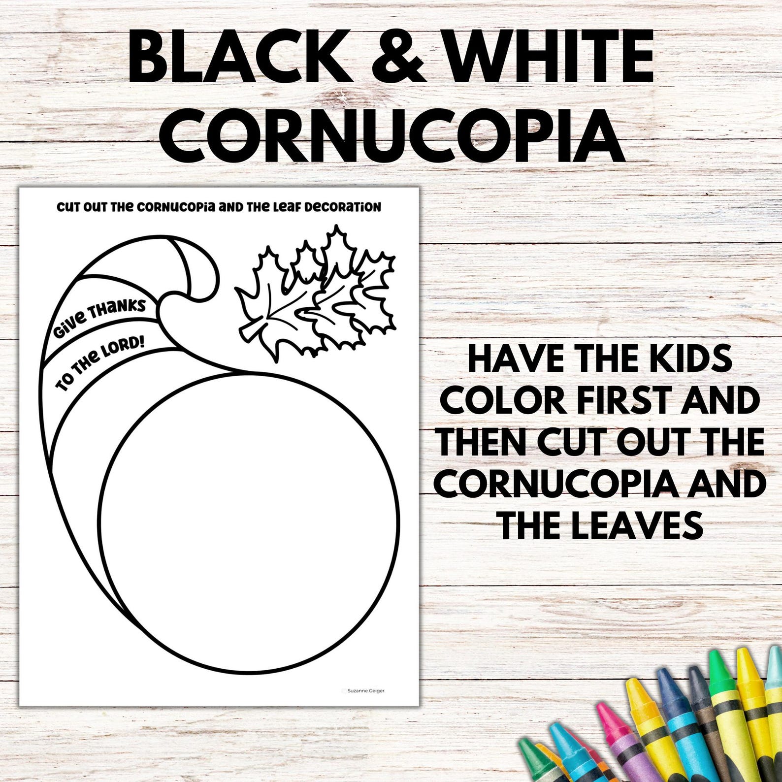 Give Thanks Cornucopia Thanksgiving Prayer Bible Craft Activity, Sunday ...