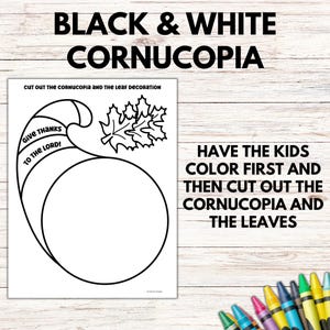 Give Thanks Cornucopia Thanksgiving Prayer Bible Craft Activity, Sunday ...